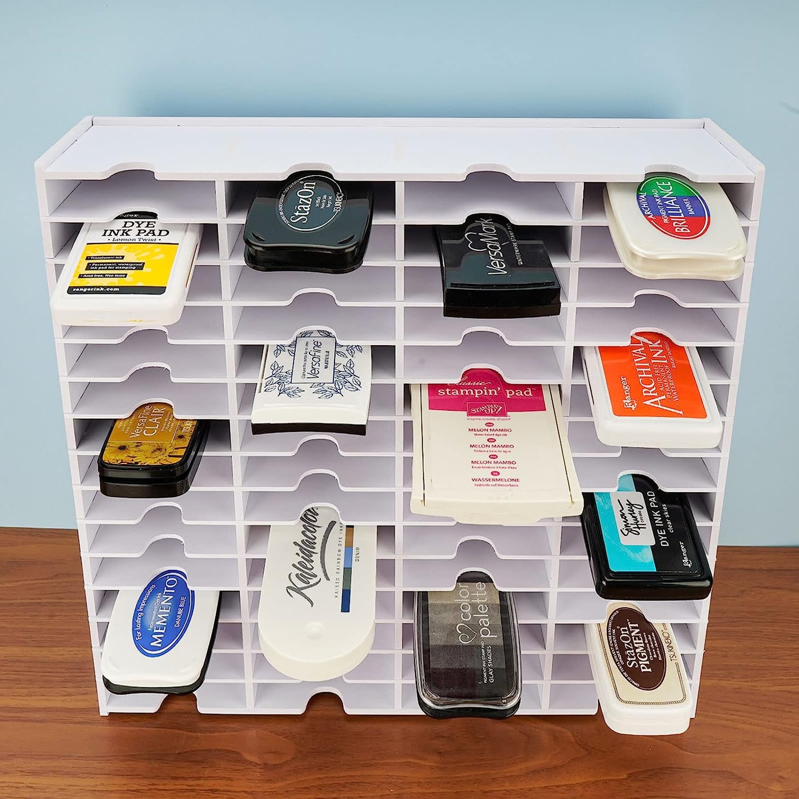 Sanfurney Ink Pad Storage Holder Stamp Pad Organizer Fit for Ranger or ...