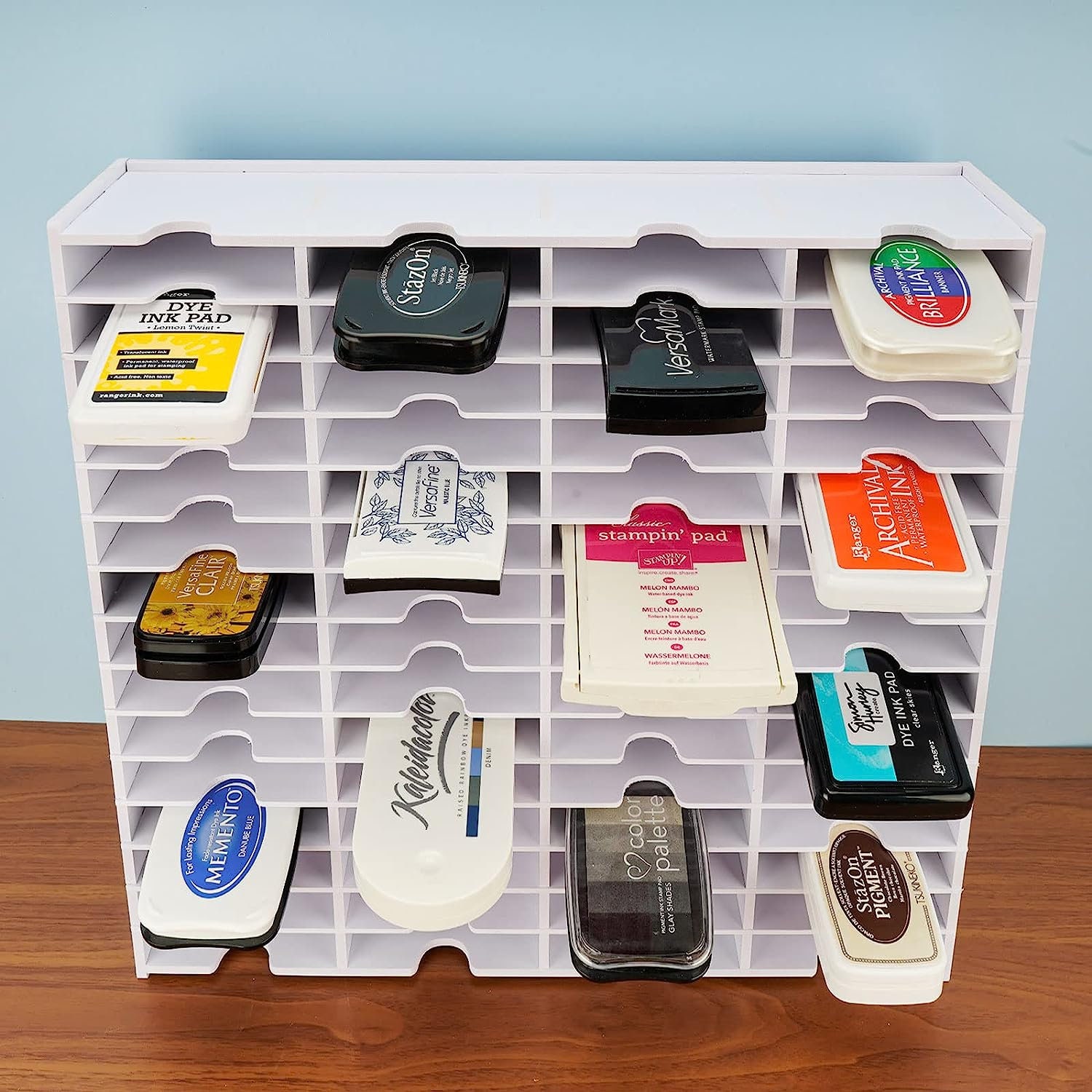 Sanfurney Ink Pad Storage Holder Stamp Pad Organizer Fit for Ranger or ...