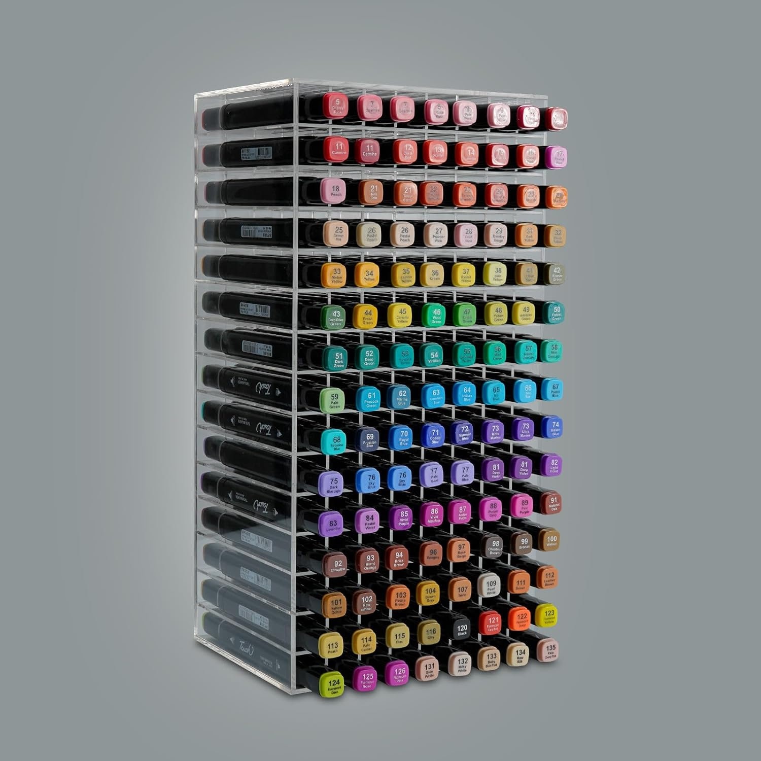 SANFURNEY 120-slot Acrylic Craft Marker Organizer, Clear Art Supplies ...