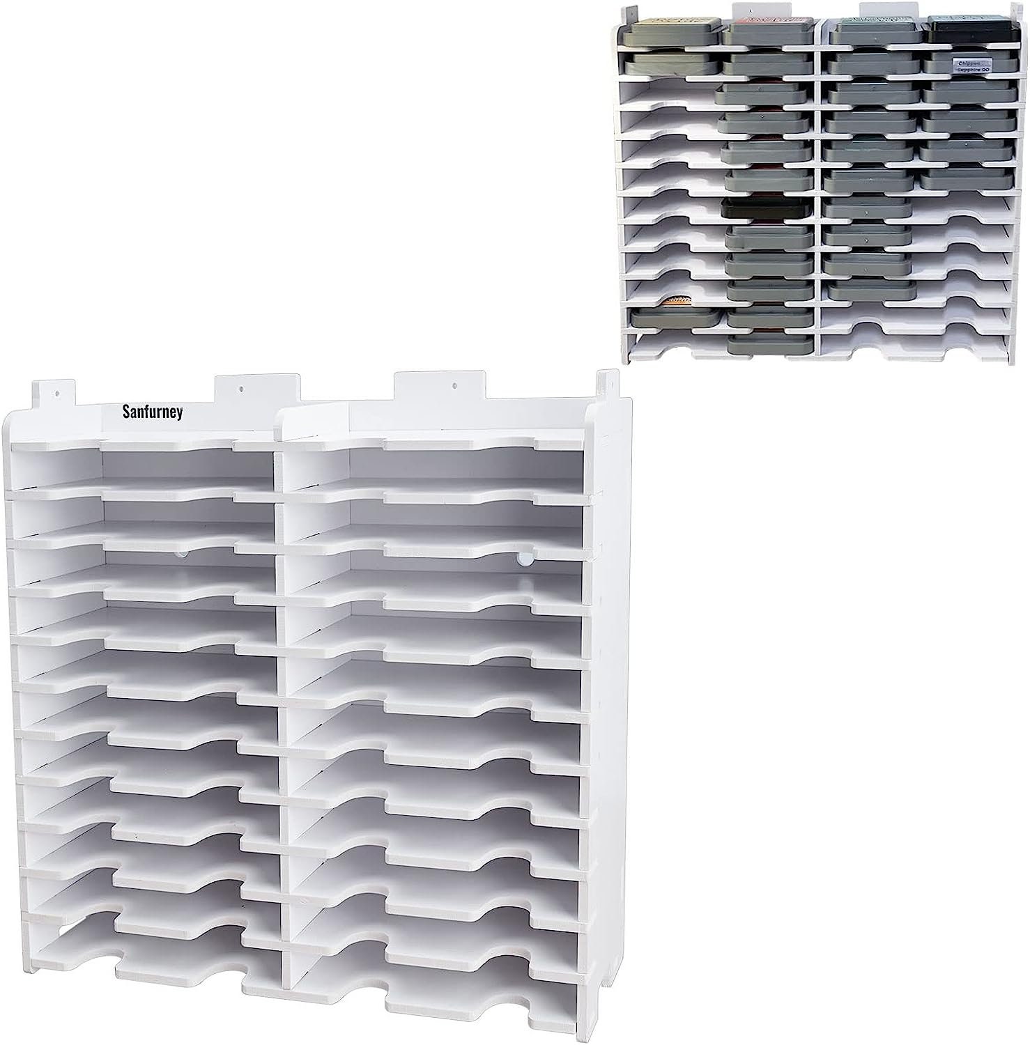 Sanfurney Stackable and Wall-mountable Ink Pad and Stamp Pad Storage ...