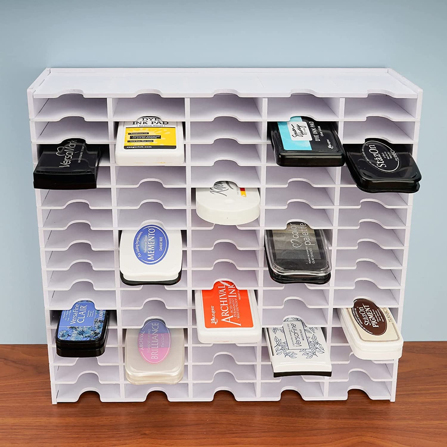 Sanfurney Ink Pad Storage Holder Stamp Pad Organizer Fit for Ranger or ...