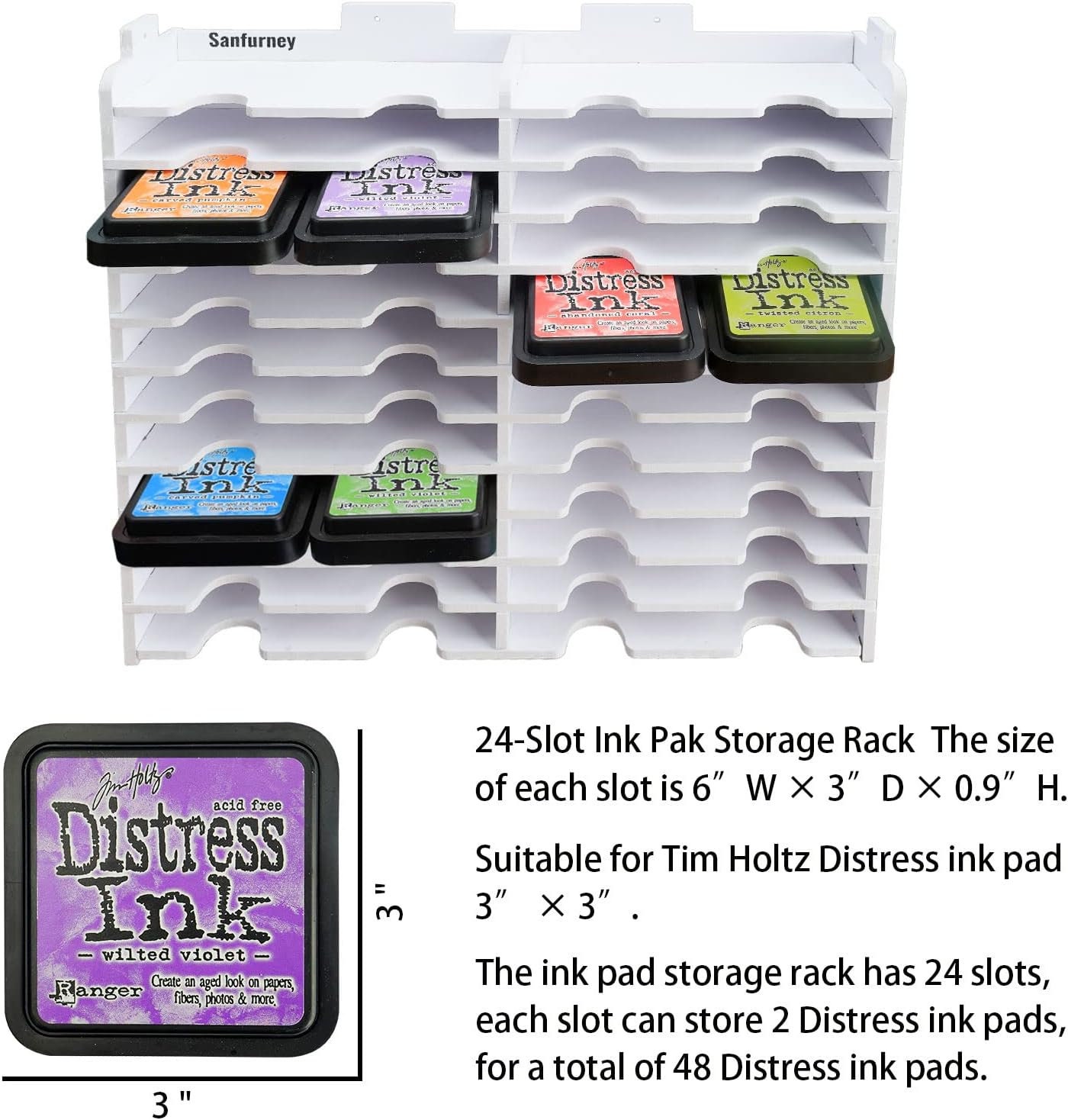 Sanfurney Stackable and Wall-mountable Ink Pad and Stamp Pad Storage ...