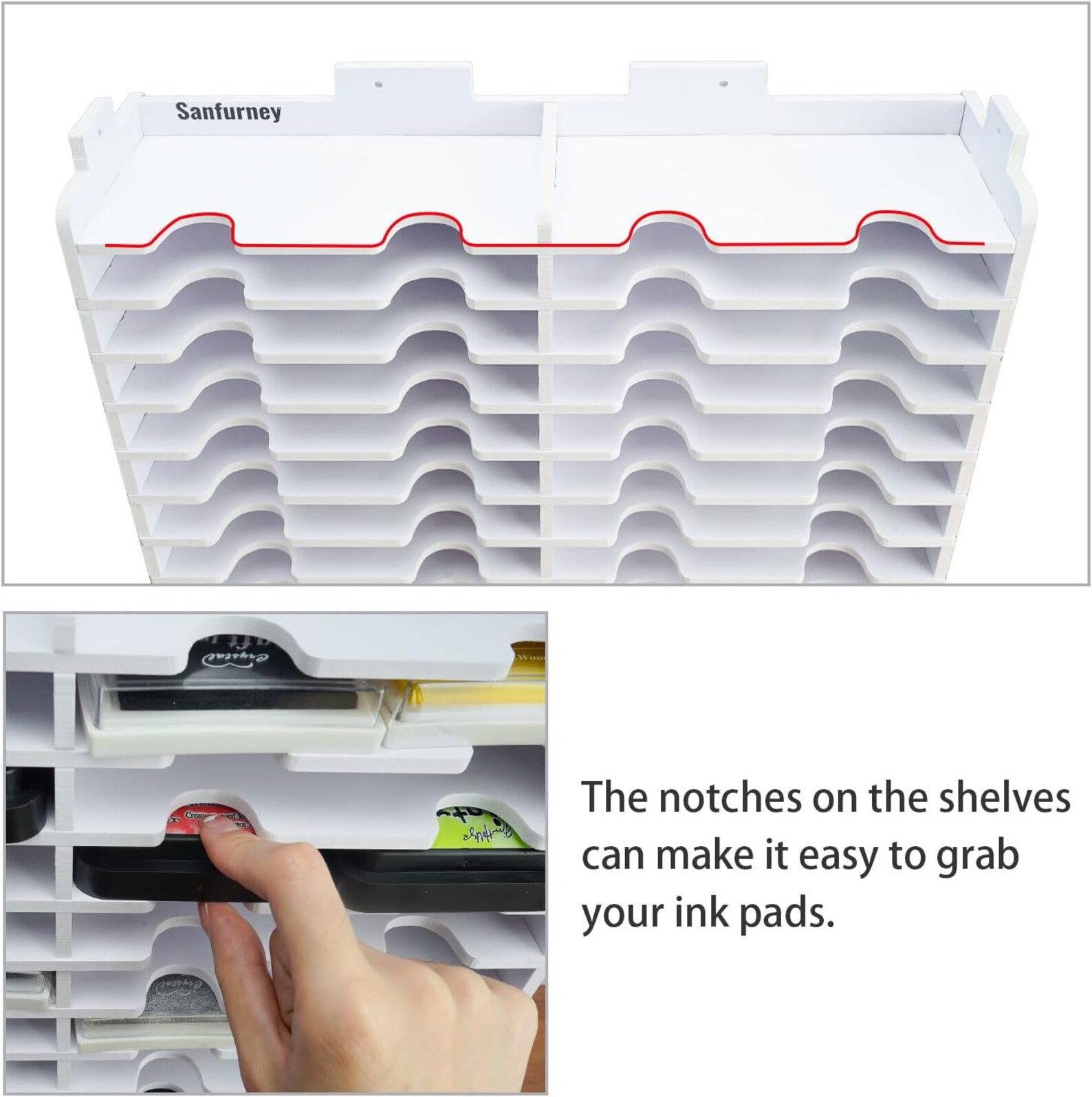 Sanfurney Stackable and Wall-mountable Ink Pad and Stamp Pad Storage ...