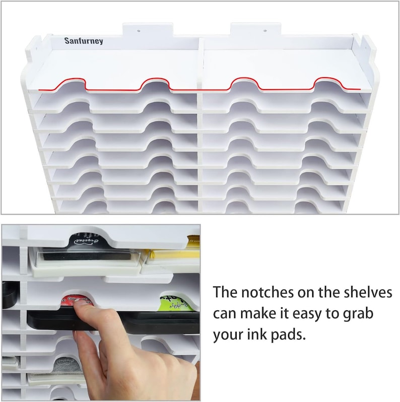 Sanfurney Stackable and Wall-mountable Ink Pad and Stamp Pad Storage ...