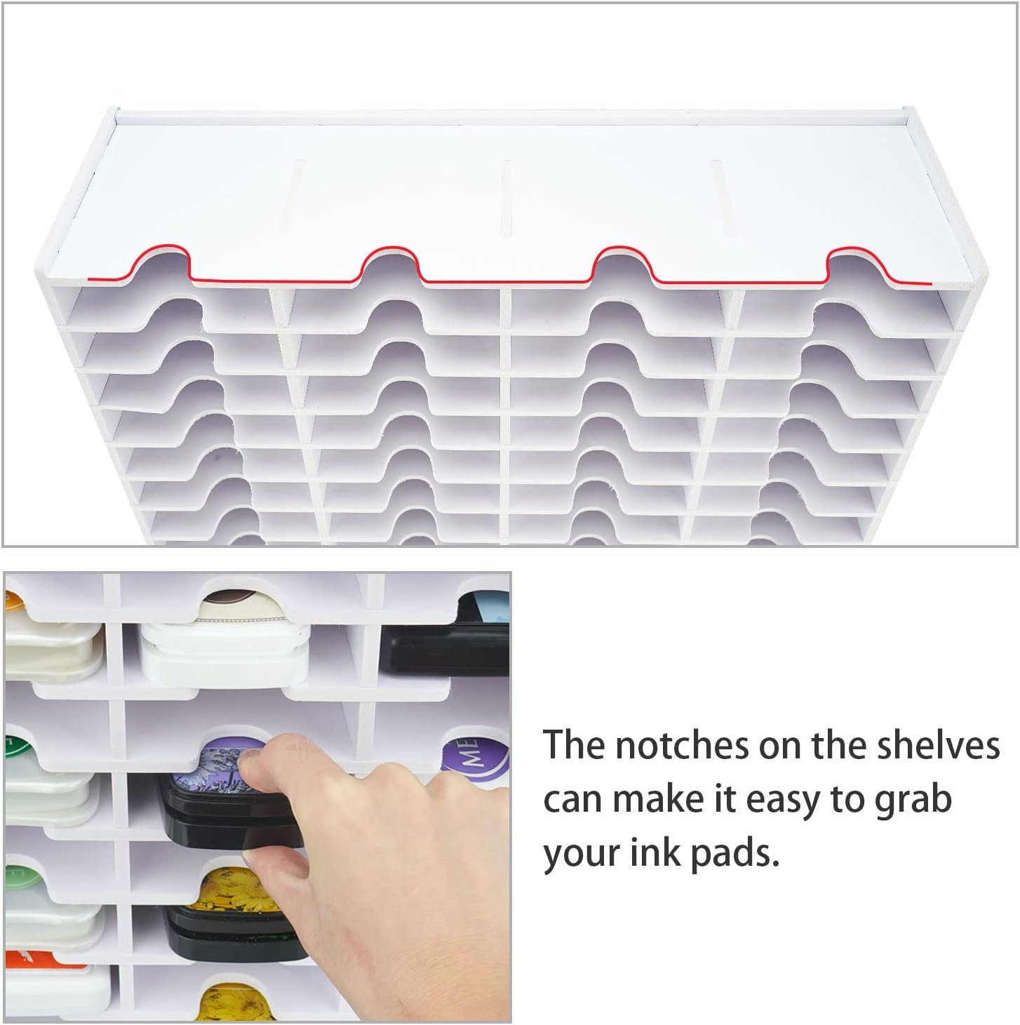 Sanfurney Ink Pad Storage Holder Stamp Pad Organizer Fit for Ranger or ...