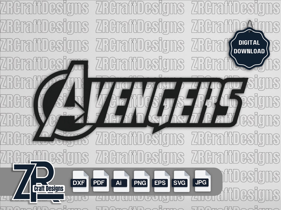 Avengers Dxf, Laser Cut File, Avengers SVG, Avengers Sign, CNC Template ...