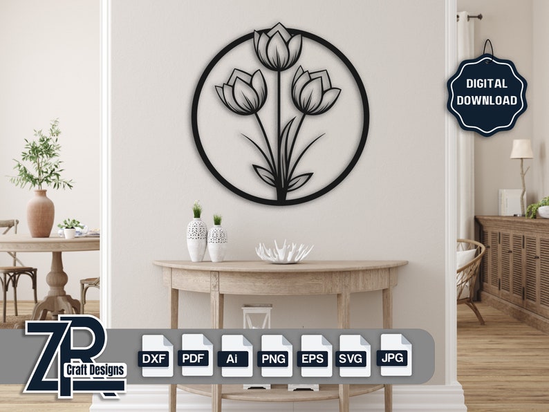 Tulip Sign DXF, Tulip Sign SVG, Tulip Sign for Laser Cutting, Tulip ...