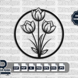 Tulip Sign DXF, Tulip Sign SVG, Tulip Sign for Laser Cutting, Tulip ...