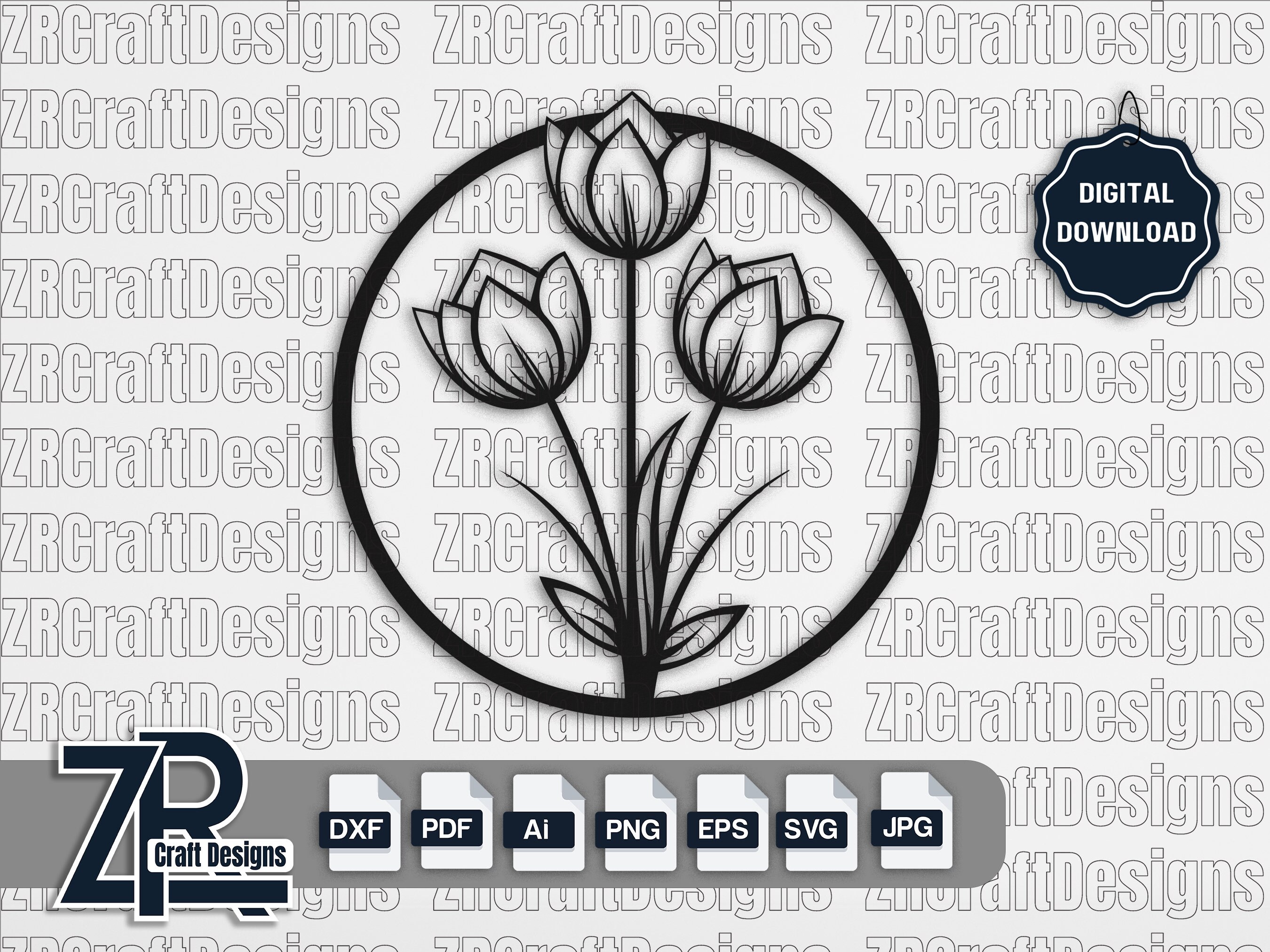 Tulip Sign DXF, Tulip Sign SVG, Tulip Sign for Laser Cutting, Tulip ...
