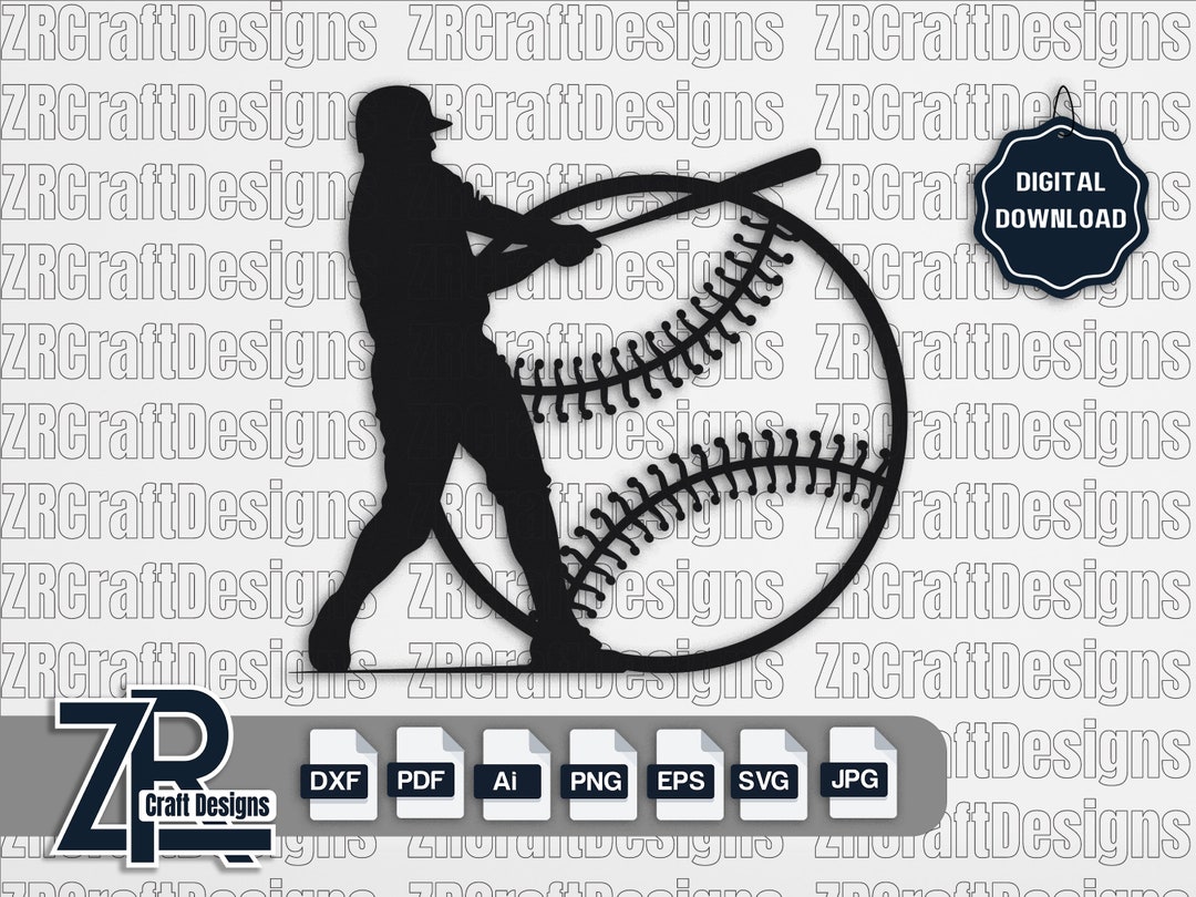 Baseball Metal Sign Template, Baseball SVG DXF File, Baseball Laser Cut ...