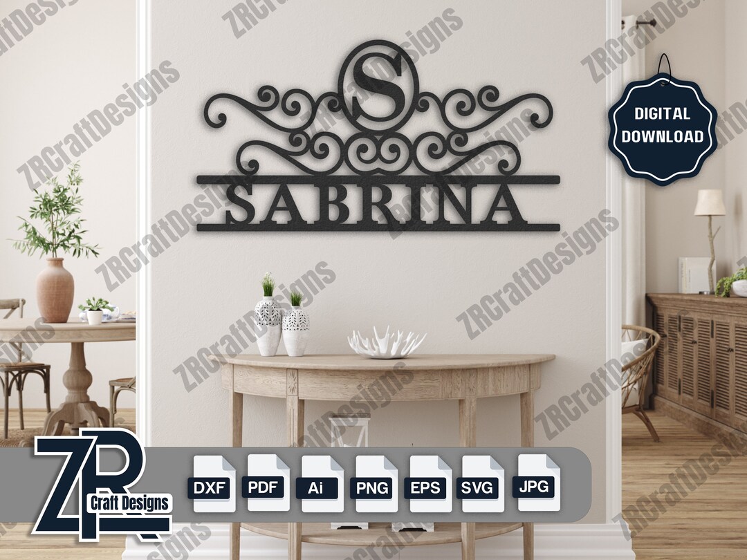 Monogram Set DXF/SVG, Metal Laser Cut Wall Decor, Plasma/waterjet ...