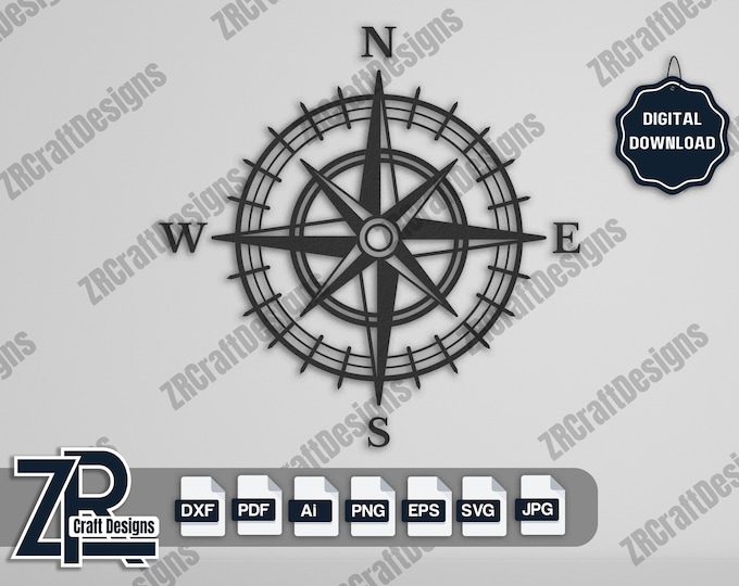Compass SVG File, Compass DXF, Compass Png, Compass Directions Svg ...