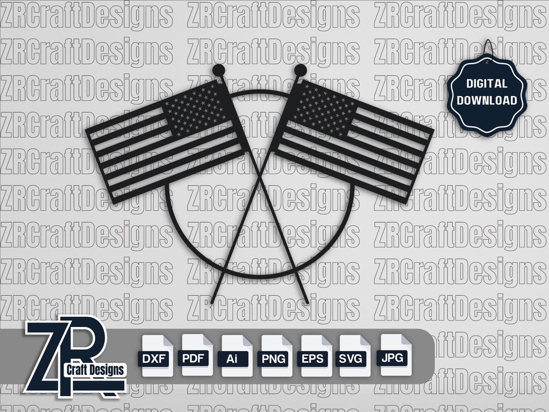 American Flag Dxf, Cnc Template, American Flag Svg, Plasma Cutting Dxf ...