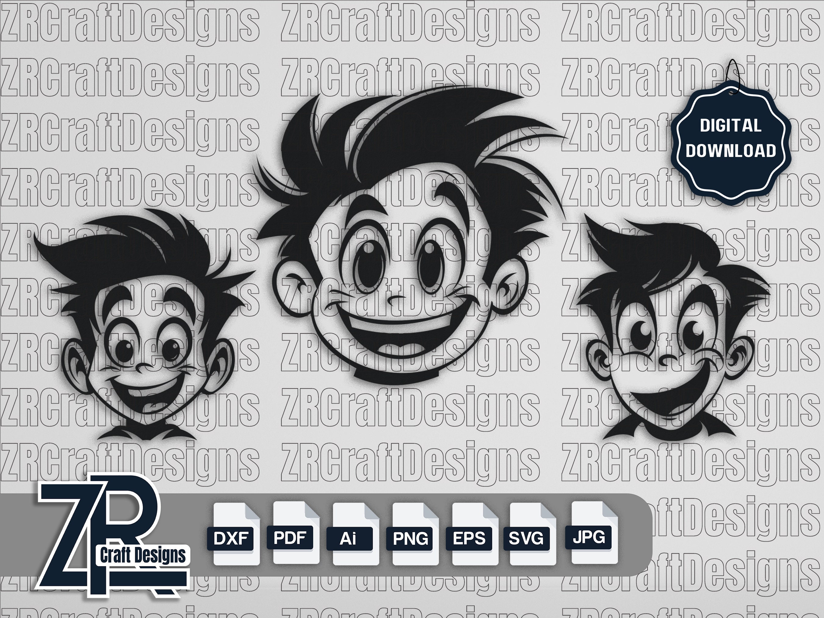 Cute Face SVG Bundle, Boy Face Svg , Funny Face Svg , Cartoon Boy Face ...