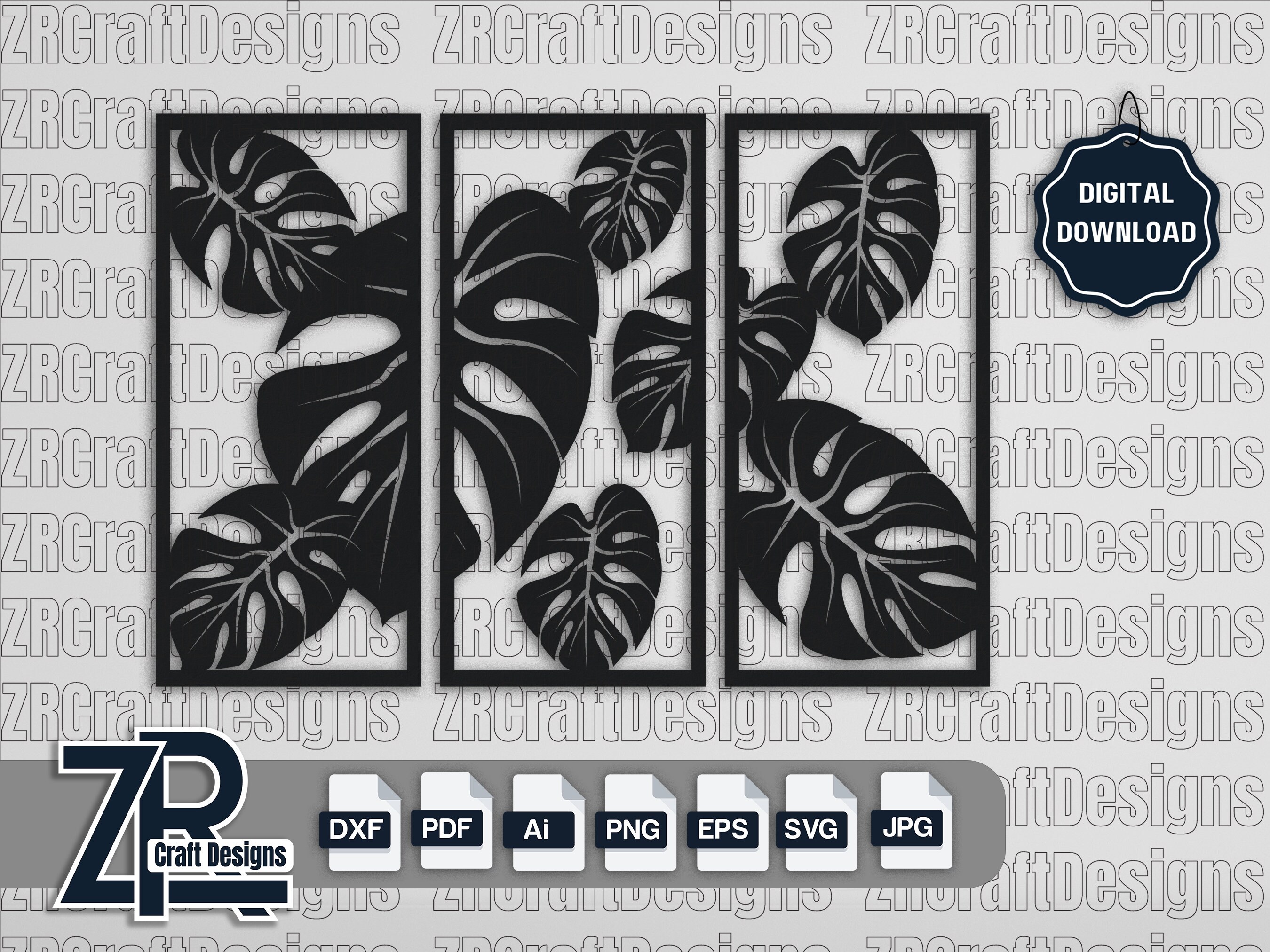 Monstera Wall Art Dxf, Monstera Wall Decor, Wall Decor Panels,wall Art ...