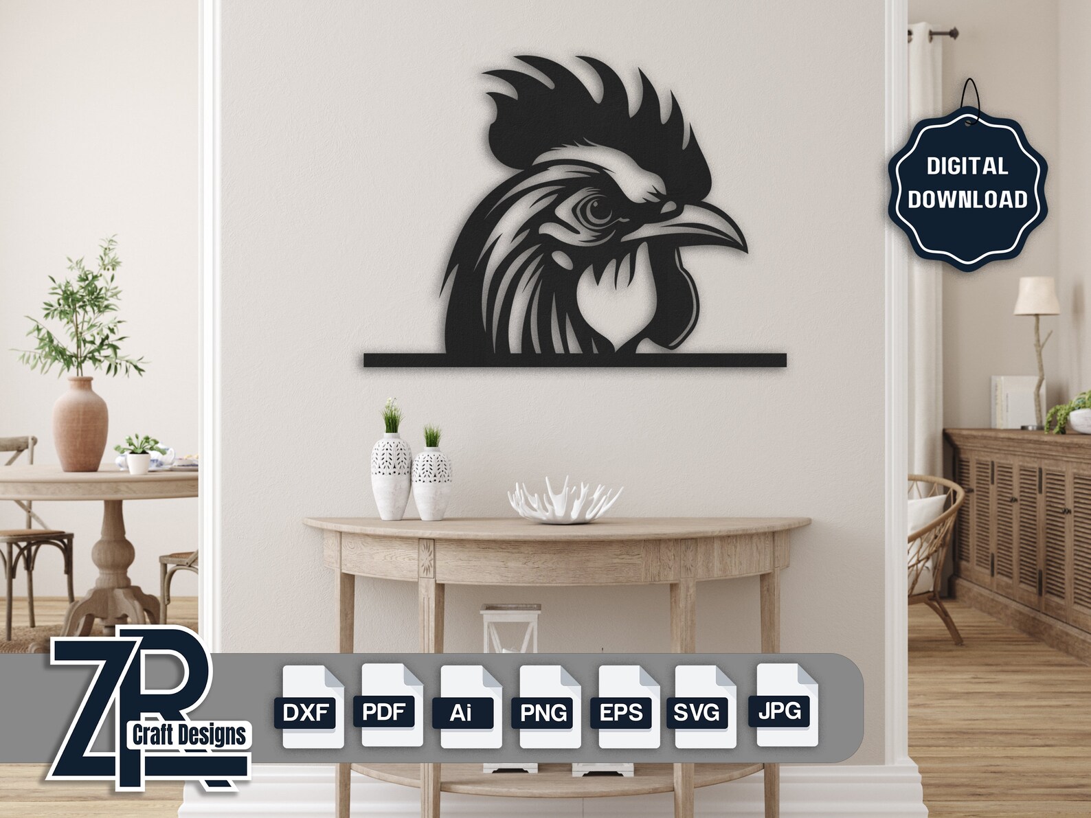 Rooster Head SVG Pack, Chicken SVG, Poultry Sign, Rooster Clipart ...