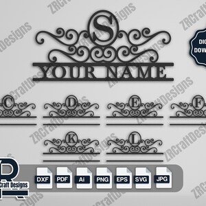 Monogram Set DXF/SVG, Metal Laser Cut Wall Decor, Plasma/waterjet ...