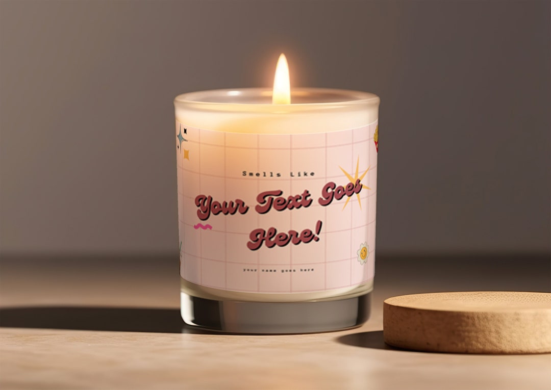 Custom Text Candle Retro Candle Design Personalised Text Candles Smells ...