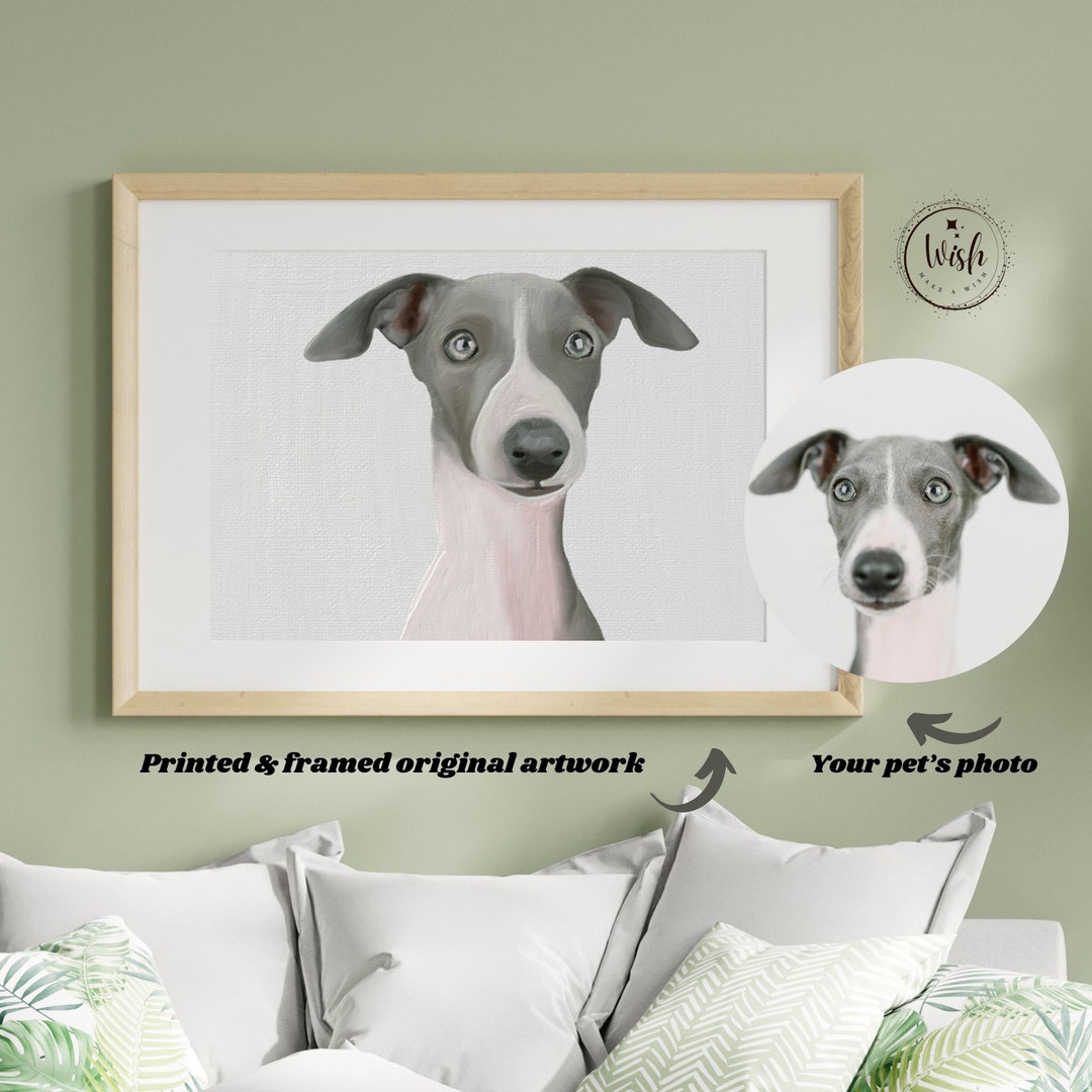 Pet Portrait Custom Hand-illustrated Oil on Canvas Personalised Dog ...