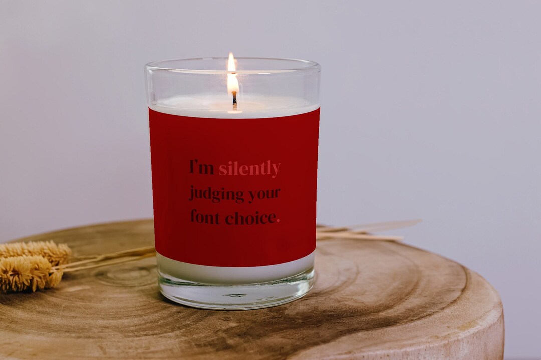 Candle Design Meme Candle Gift for Designer Funny Candles Design Fonts ...