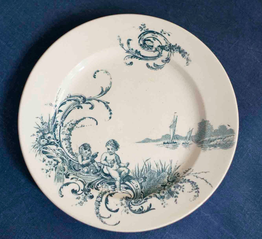 French Vintage Round Neptune Plate - Etsy