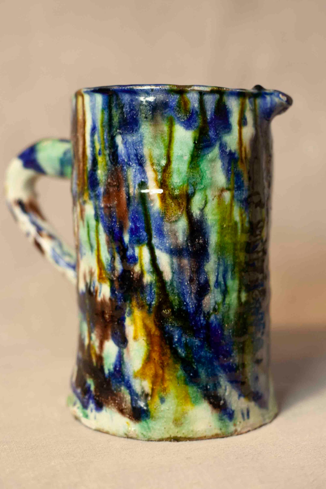 Drippy Glaze Provencal Pottery Jug - Etsy