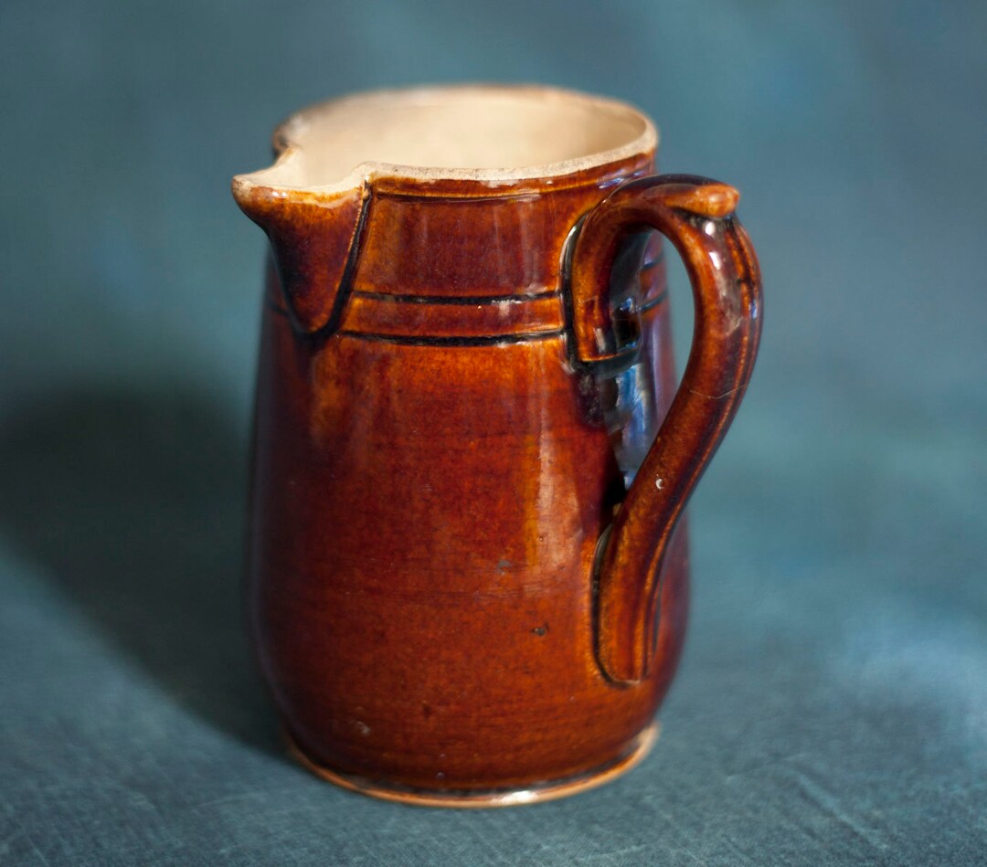 French Vintage Ridged Side Handled Jug - Etsy