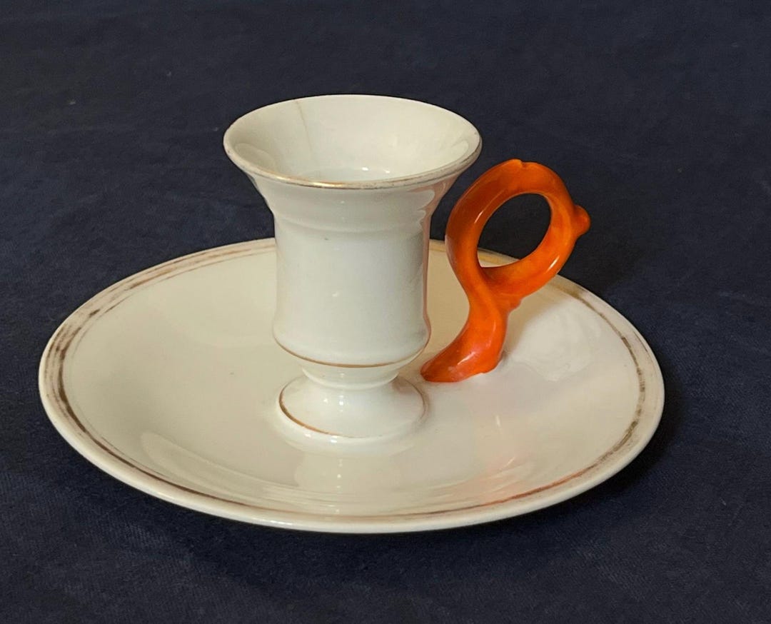 French Vintage Porcelain Chamber Candlestick - Etsy