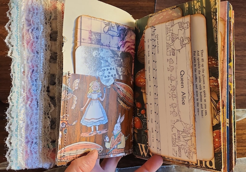 Alice in Wonderland "junk" Journal. Handmade and One of a Kind. - Etsy
