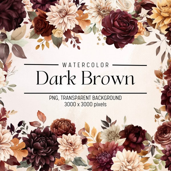 Brown Floral Design - Etsy