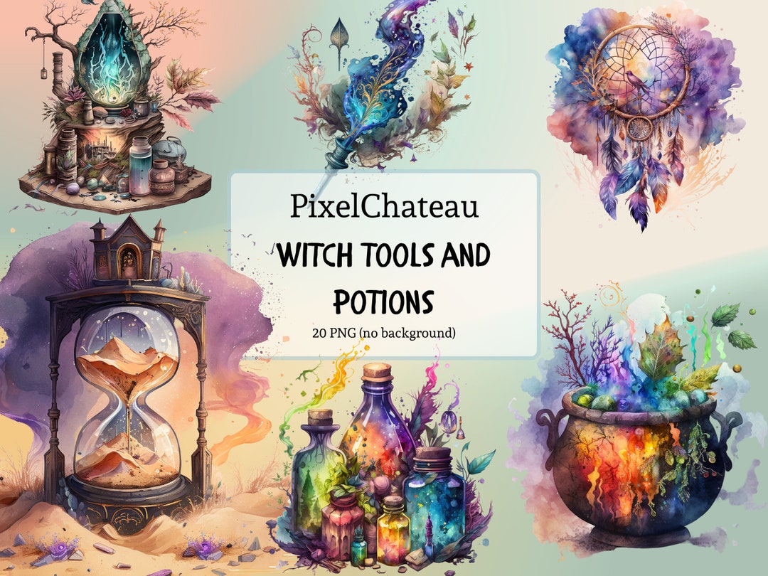 Spooky Season SVG Witch Tools Potions Halloween Witchy Clipart - Etsy