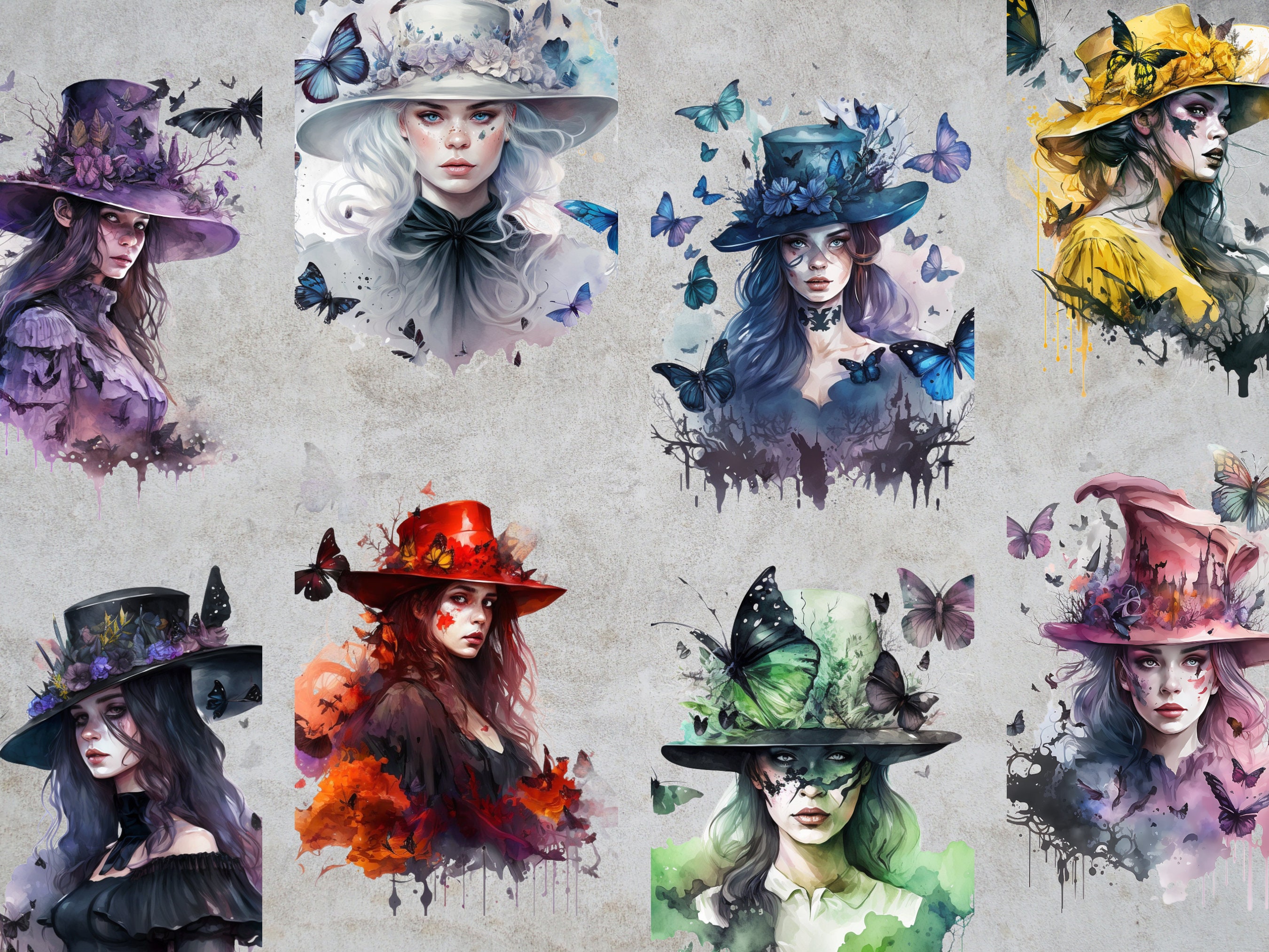 Witch Clipart Bundle Rainbow Fantasy Art Witchcraft Art - Etsy