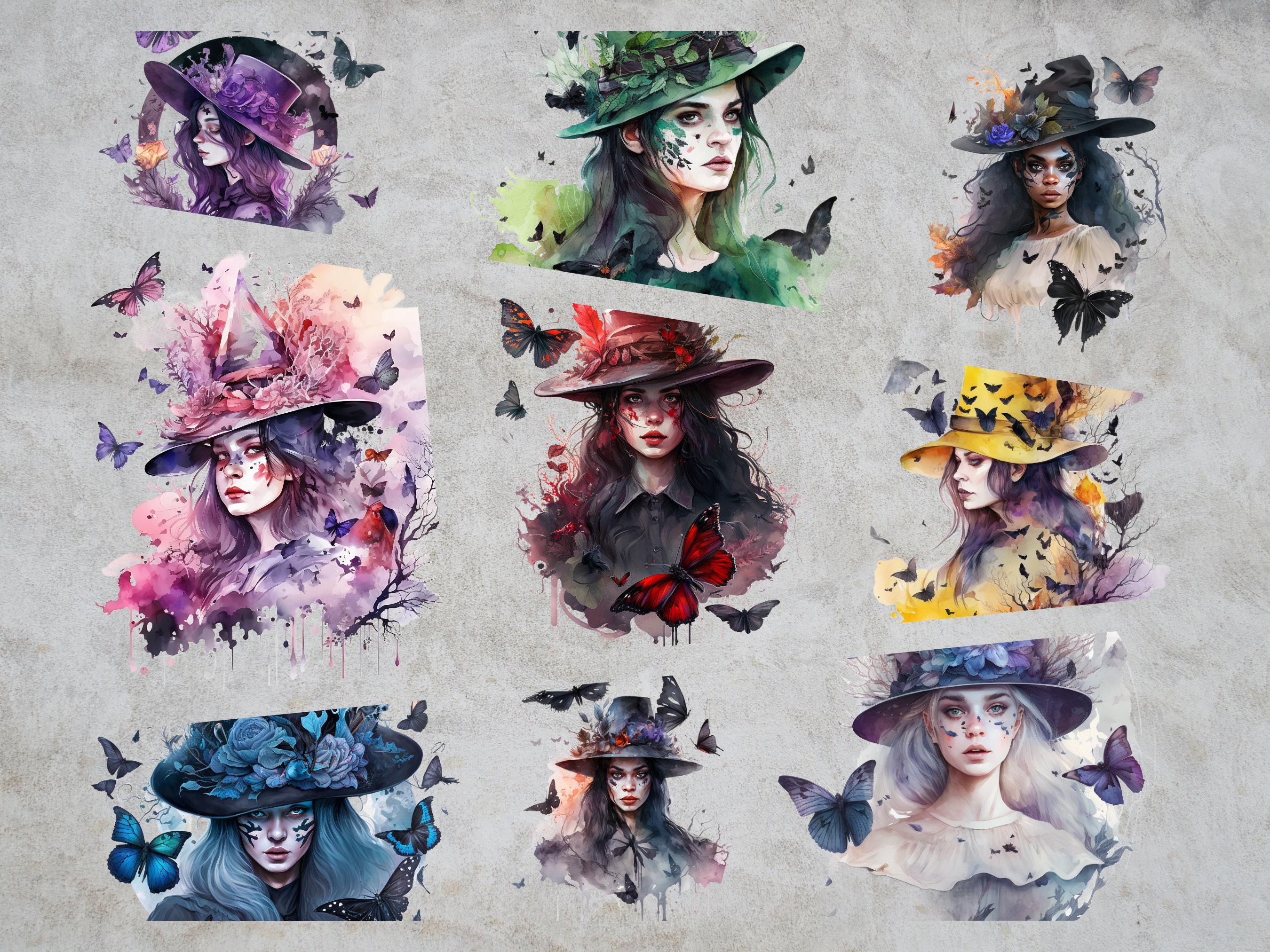 Witch Clipart Bundle Rainbow Fantasy Art Witchcraft Art - Etsy