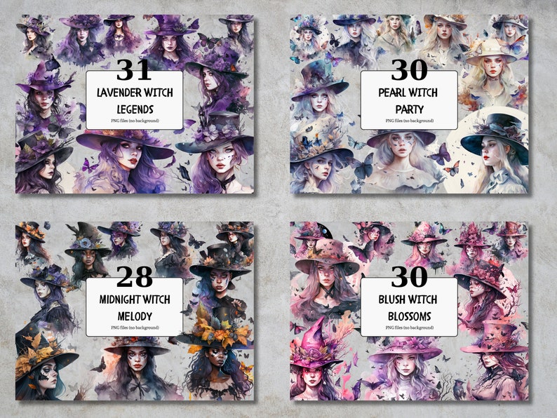 Witch Clipart Bundle Rainbow Fantasy Art Witchcraft Art - Etsy