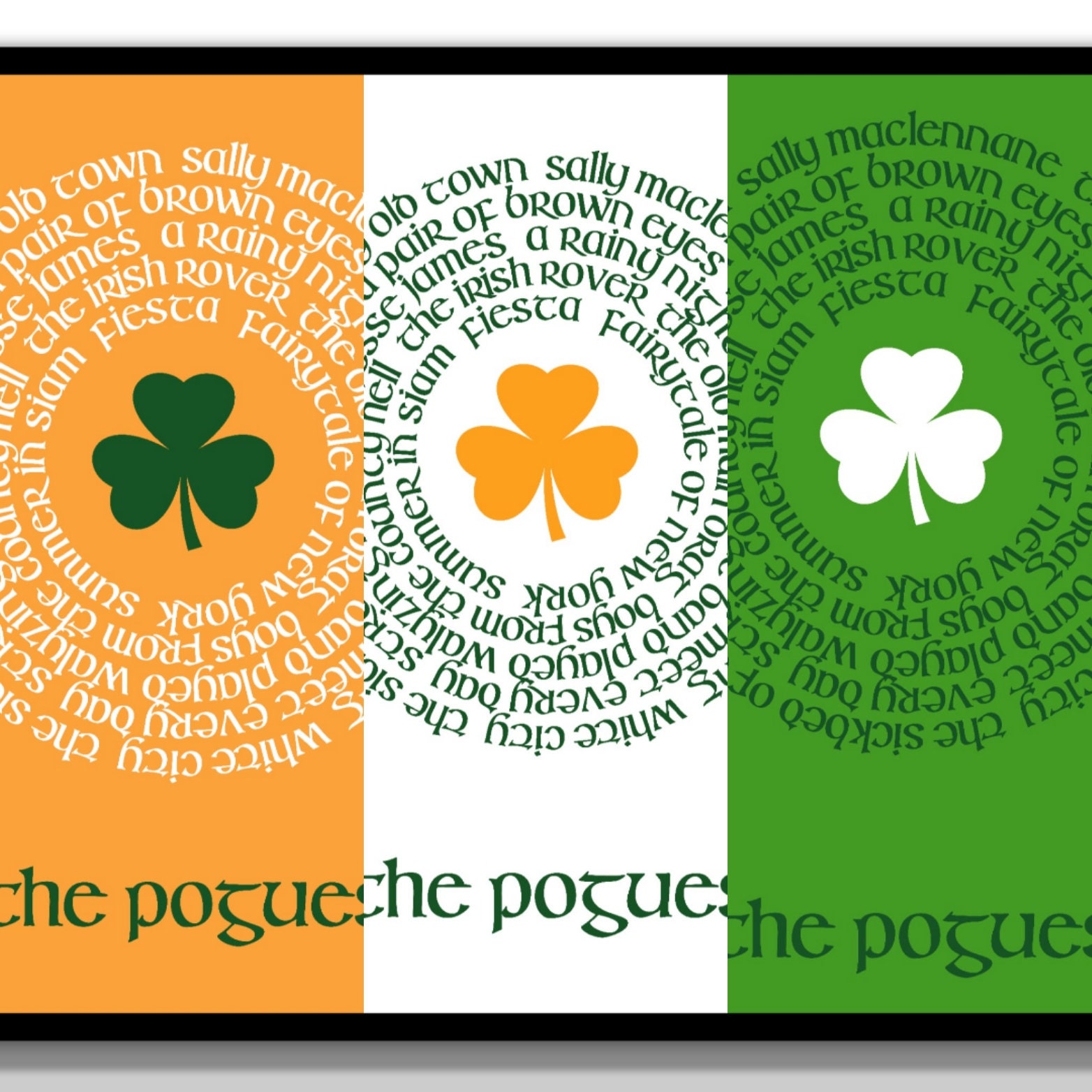 The Pogues Shane MacGowan Irish Music Song list Unframed Art Print sold ...