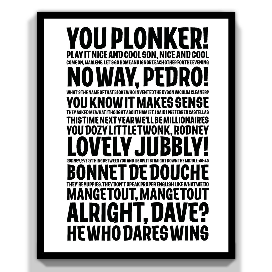 Only Fools and Horses TV Film Comedy Humour Funny Quotes Unframed Art ...
