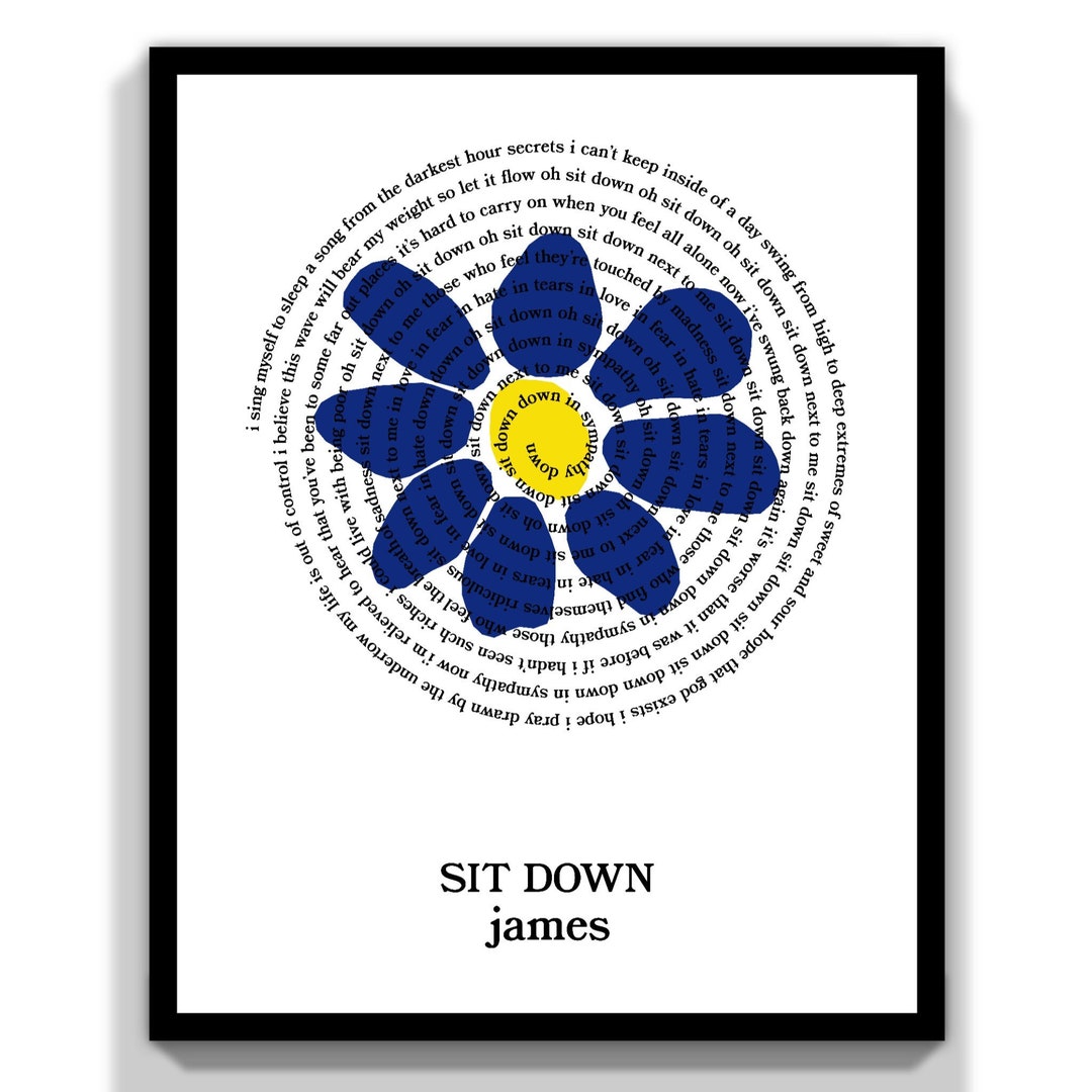 James Sit Down Indie Music Song Lyrics Unframed Art Print Typography ...