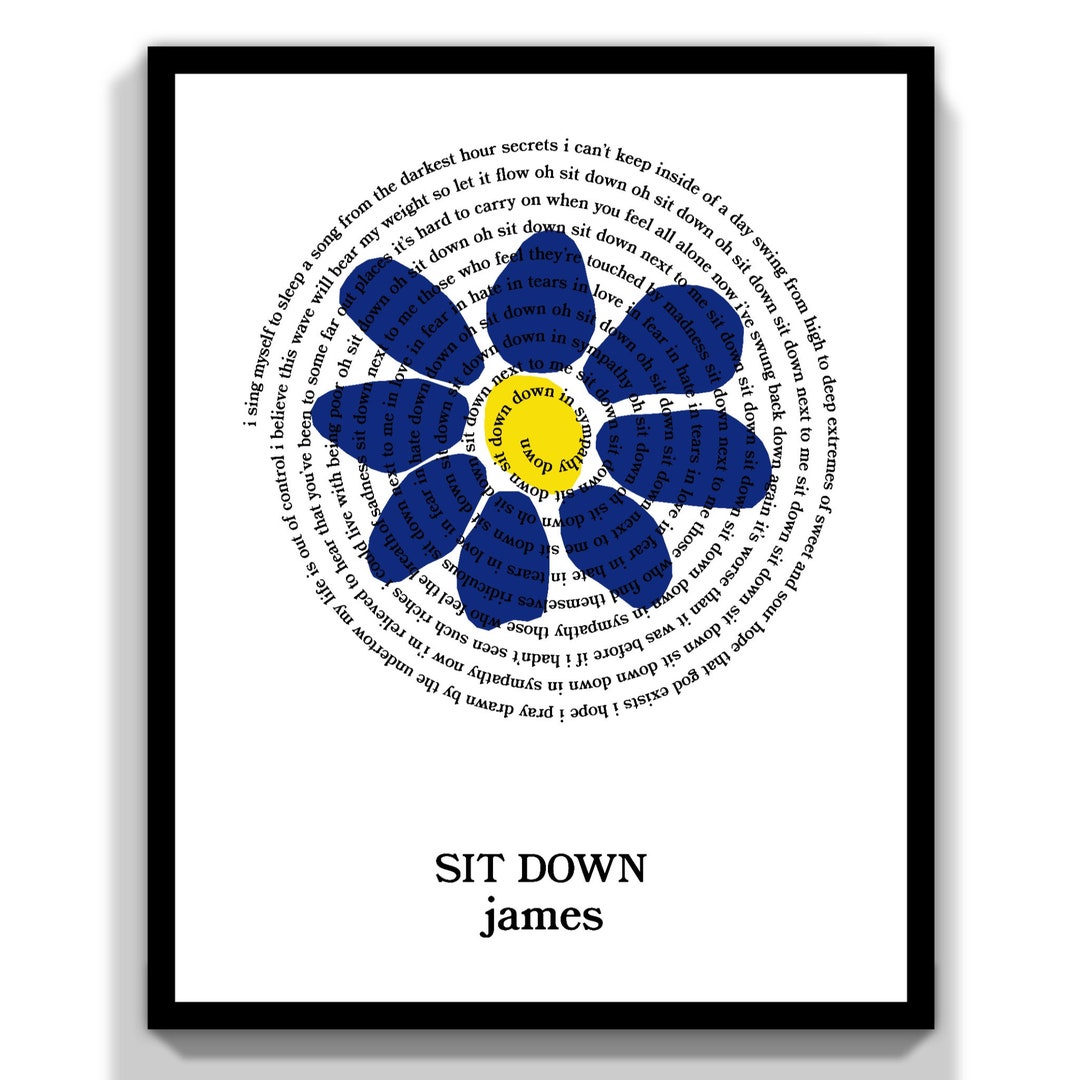 James Sit Down Indie Music Song Lyrics Unframed Art Print Typography ...