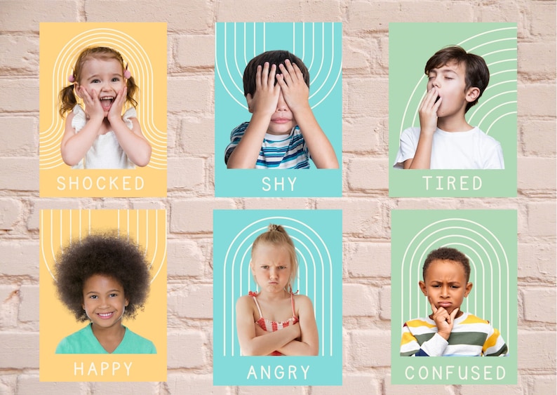 12 Emotion Flashcards Real Emotions PDF Download - Etsy