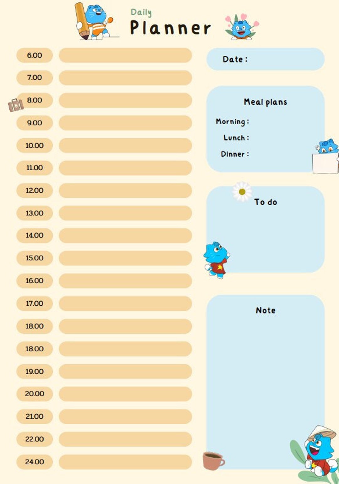 Dairy Planner With Ratta - Etsy