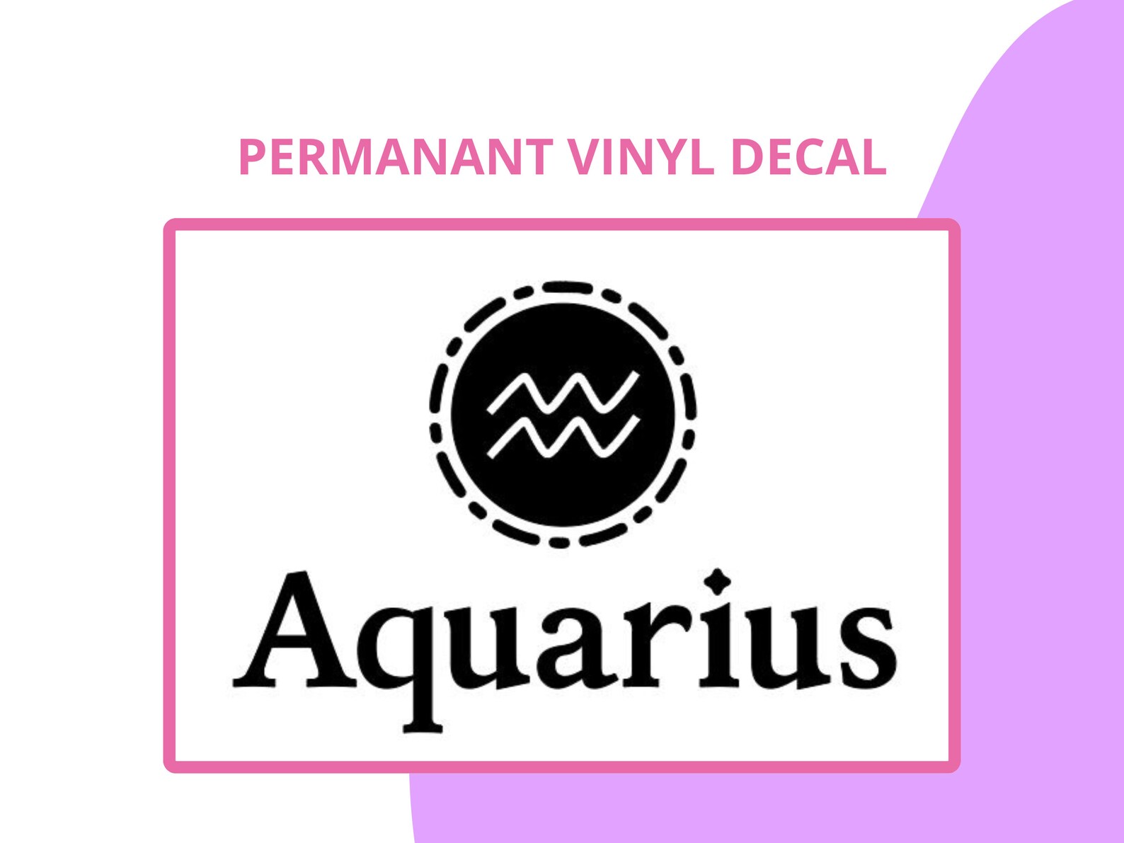 Aquarius Vinyl Decal - Etsy