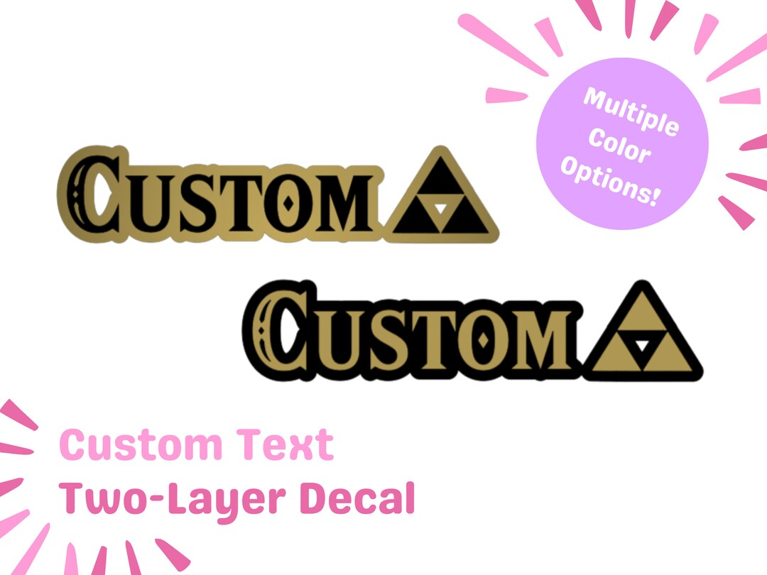 Custom Two Layer Name Zelda Triforce Vinyl Decal - Etsy