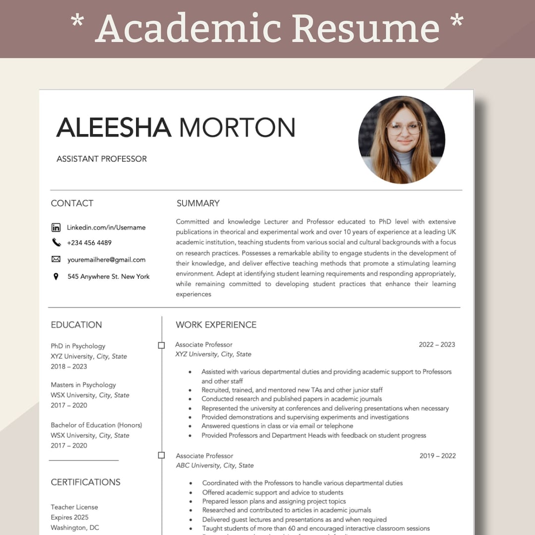 Modern Teacher Resume Template Ats-friendly Resume Template - Etsy