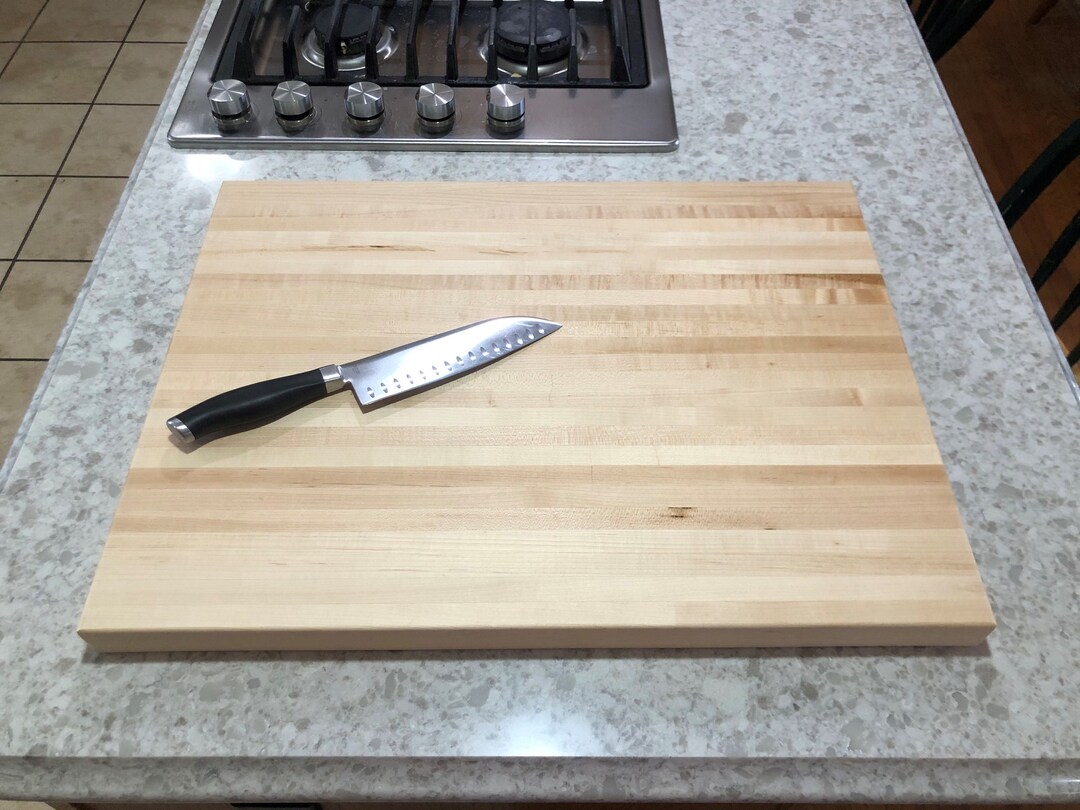 Chopping Block With Finger Grips - Solid Hard Maple - Etsy