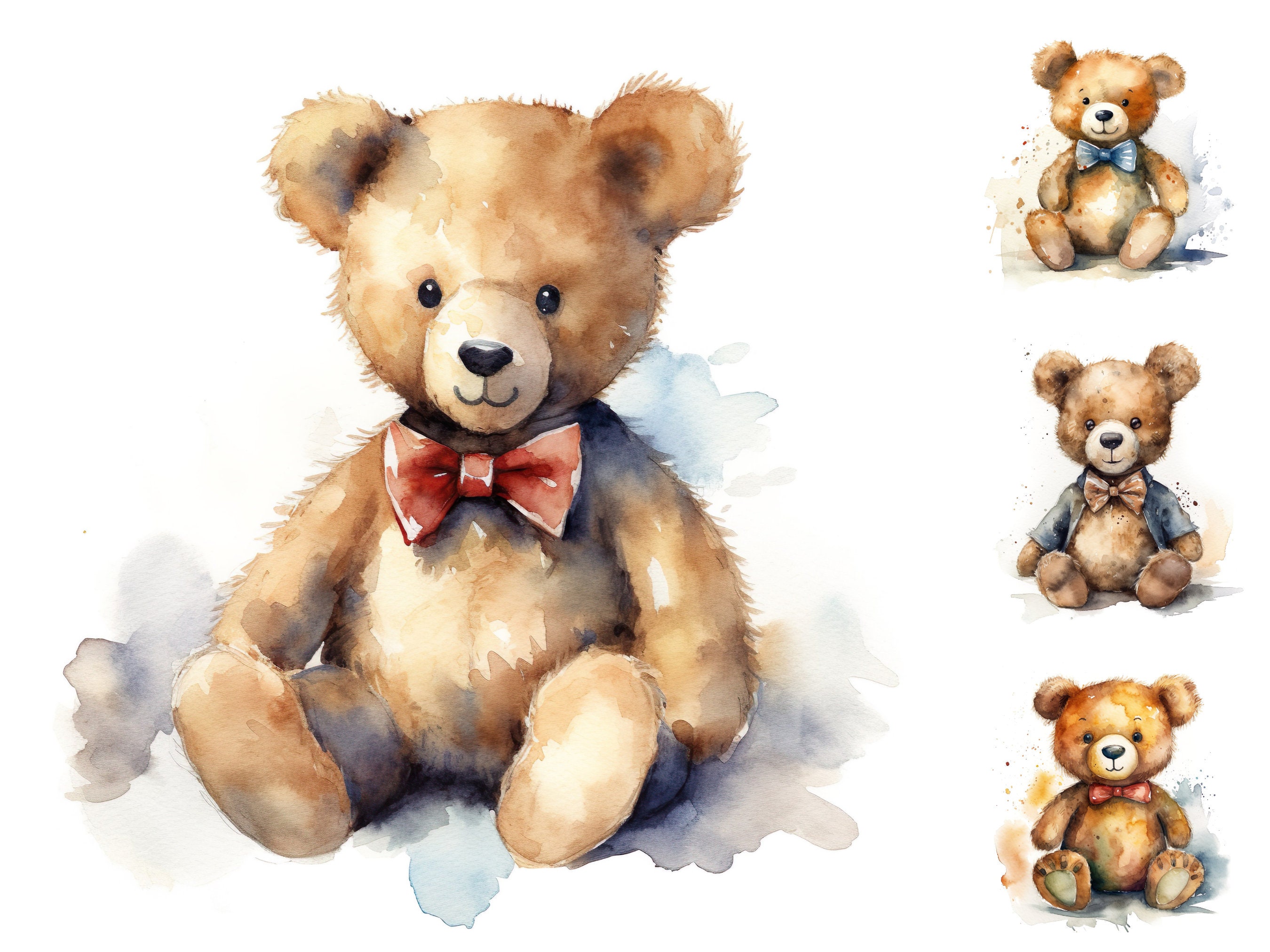 Teddy Bear Digital Clipart Pack - 12 High Quality Jpgs - Digital ...