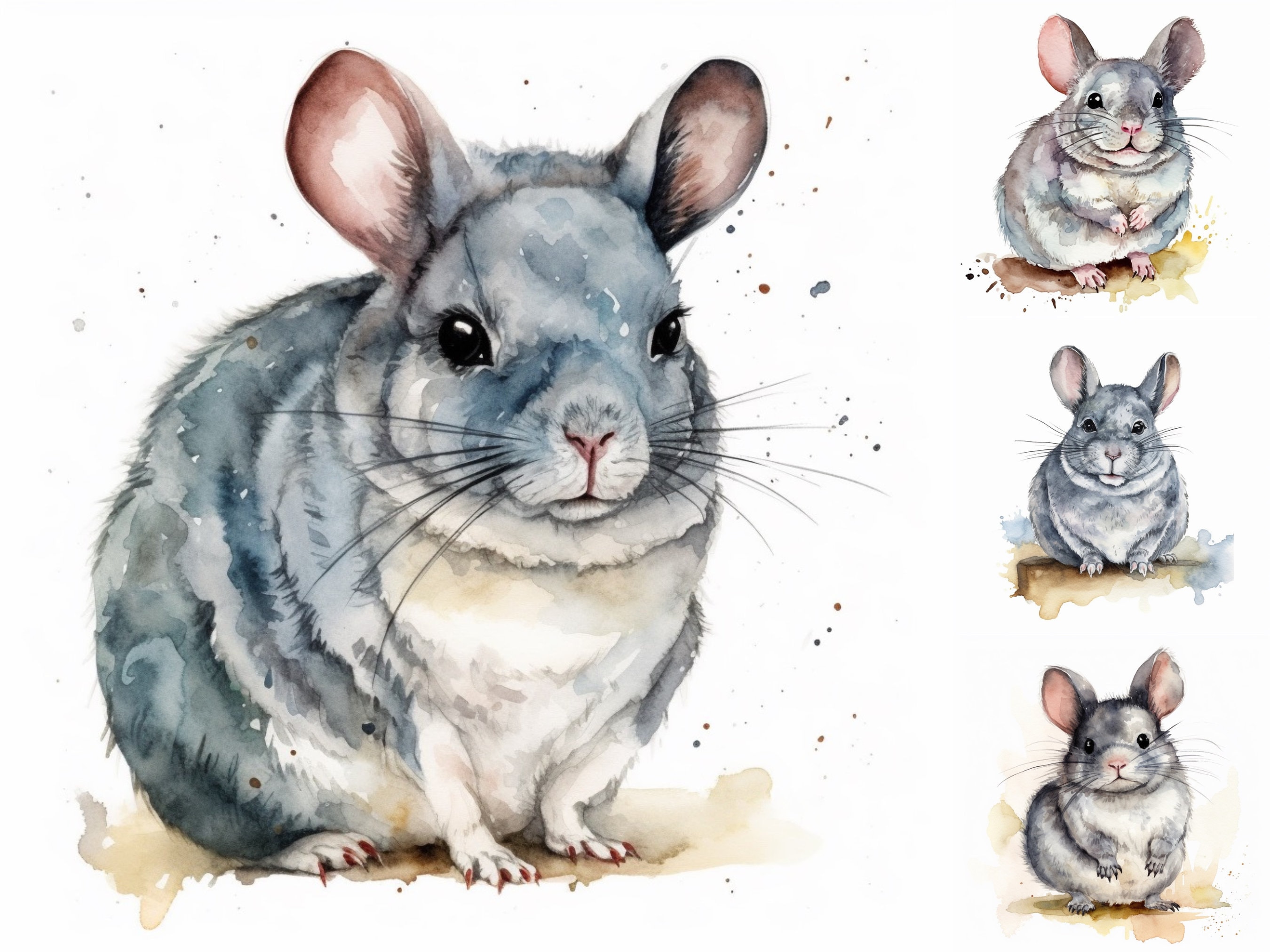 Chinchilla Digital Clipart Pack - 12 High Quality Jpgs - Digital ...