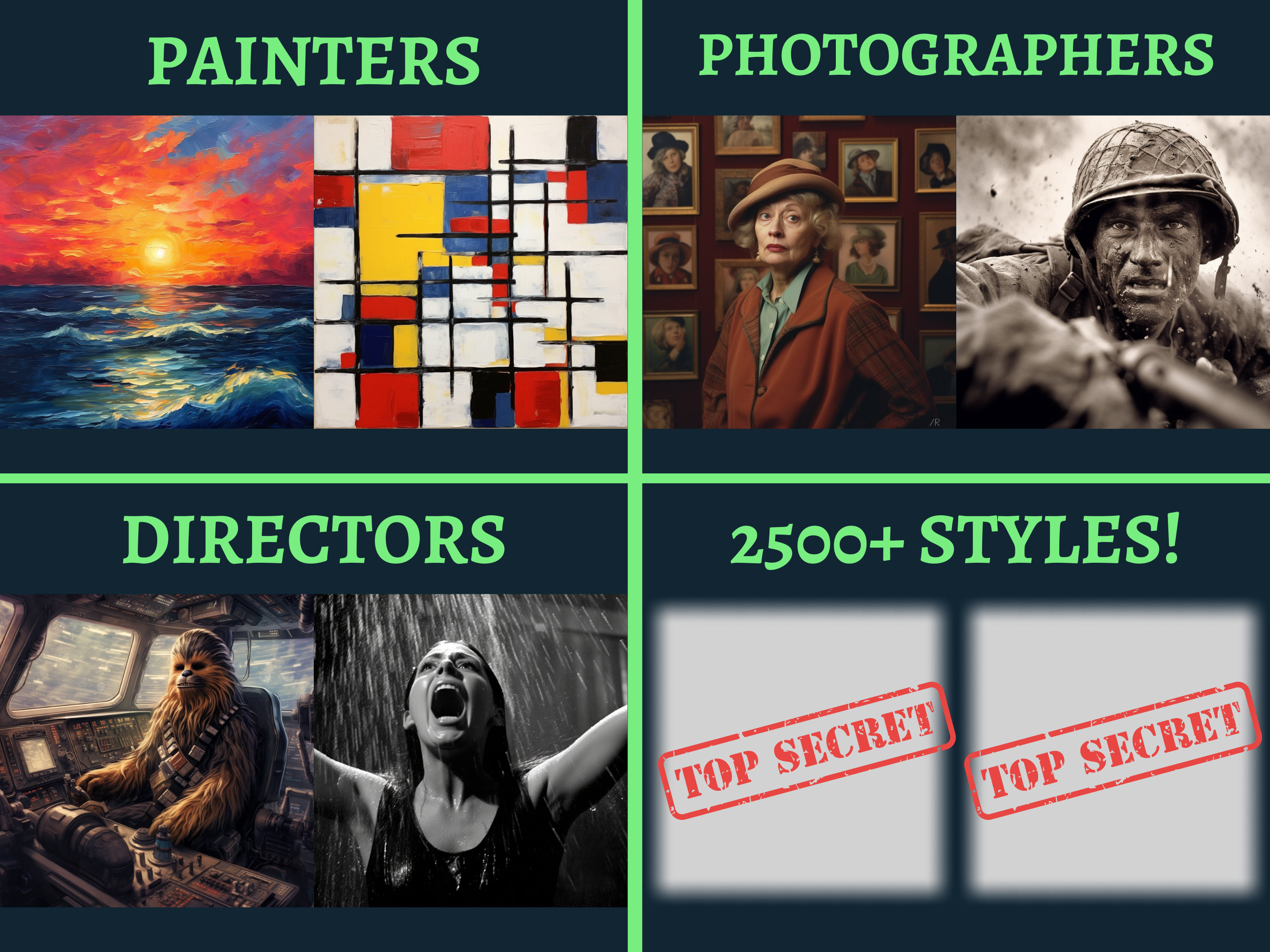 2500 Midjourney Styles for Designers With Prompts Bonus Style Guide ...