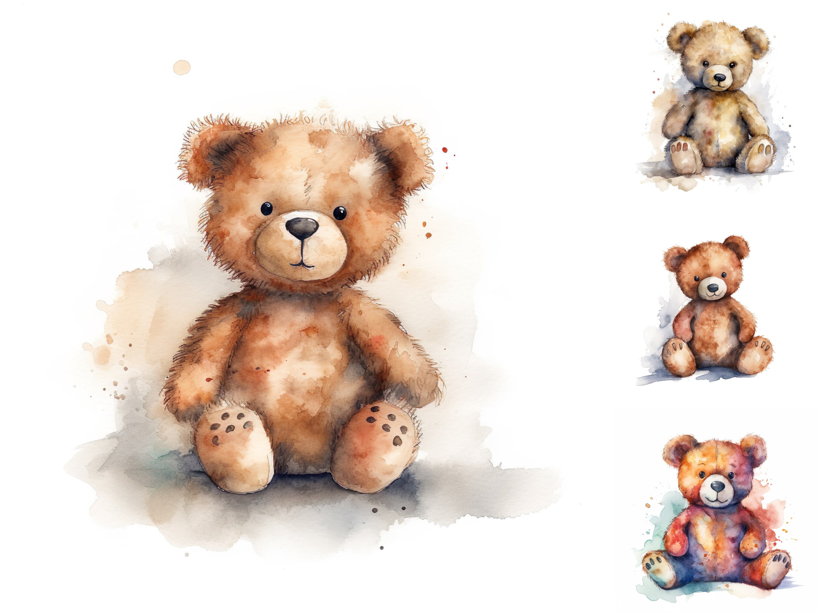 Teddy Bear Digital Clipart Pack - 12 High Quality Jpgs - Digital ...