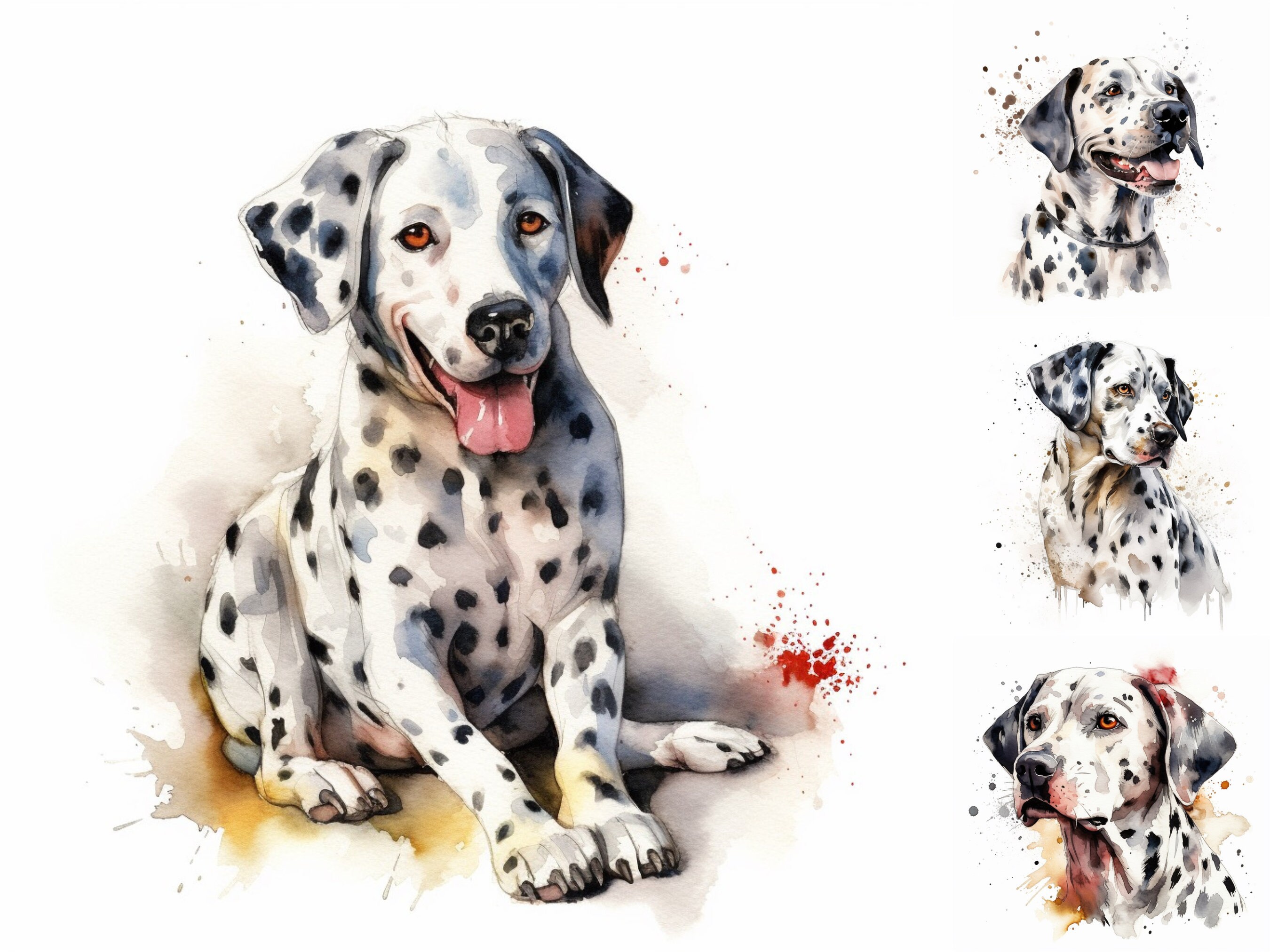 Dalmation Digital Clipart Pack - 12 High Quality Jpgs - Digital ...