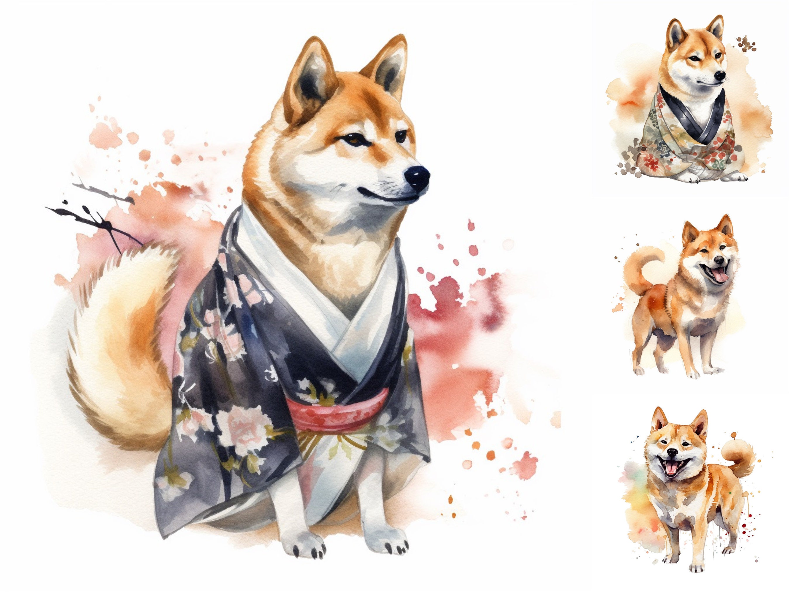 Shiba Inu Digital Clipart Pack - 12 High Quality Jpgs - Digital ...